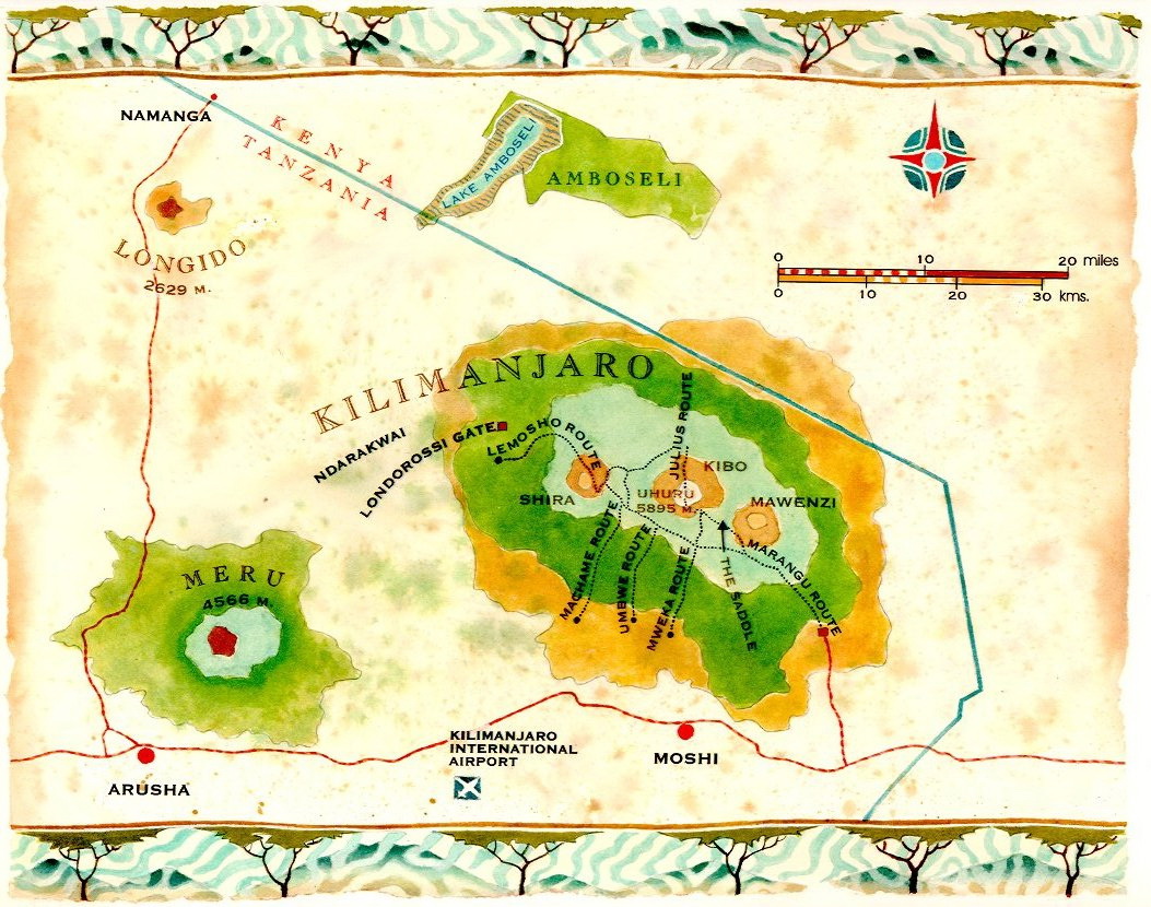 Kilimanjaro Routes Map (Evie)